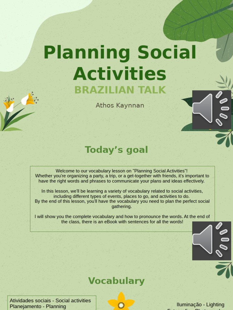 Planning Social Activities | PDF