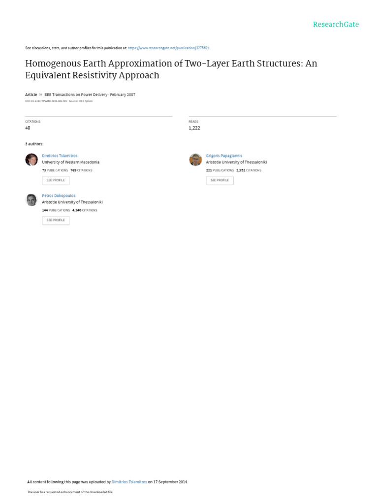 Two-Layer Earth Resistivity Model | PDF | Transmission Line | Science ...