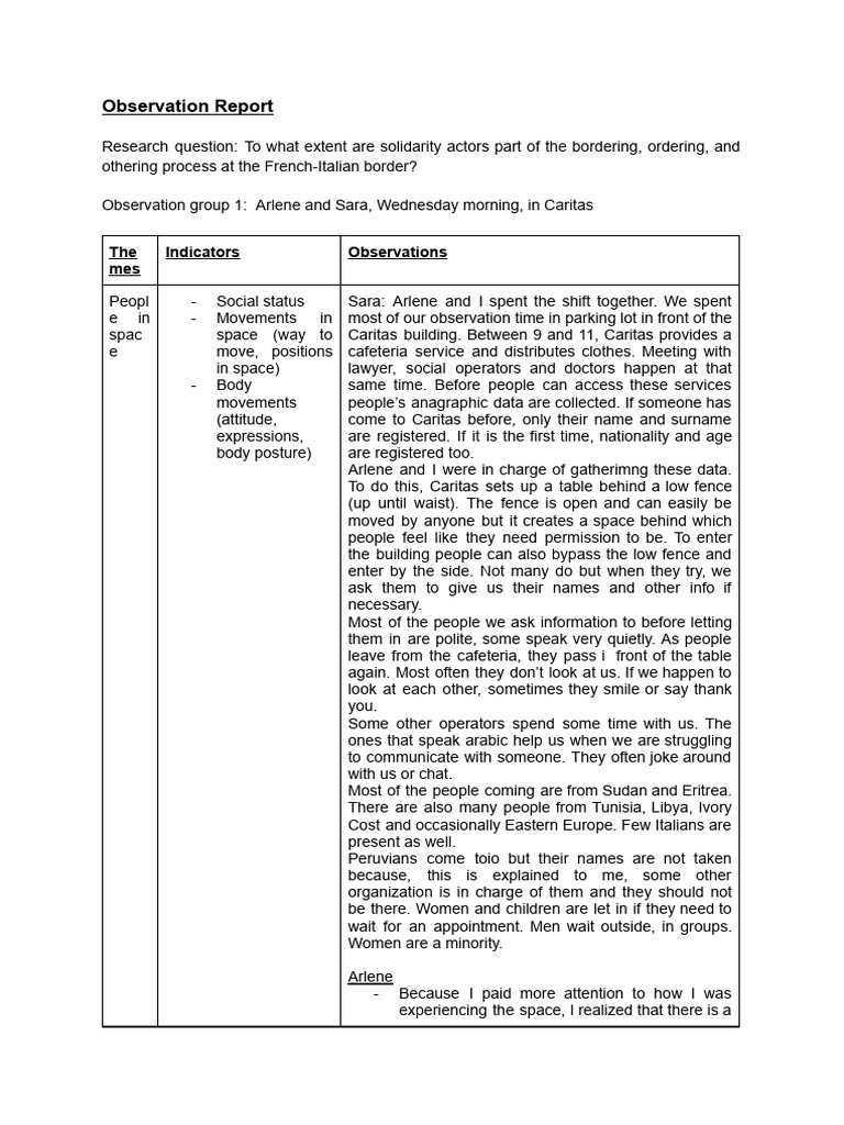 Border Observation Work | PDF