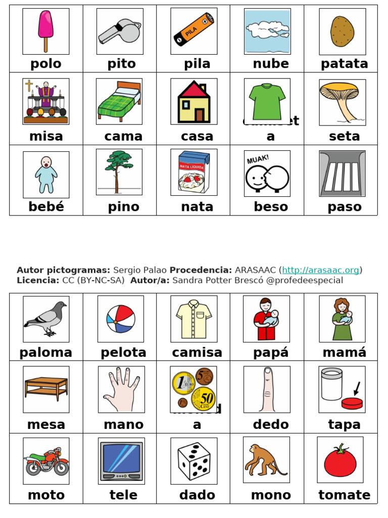 Material TEACCH Jugamos Con Las Silabas | PDF