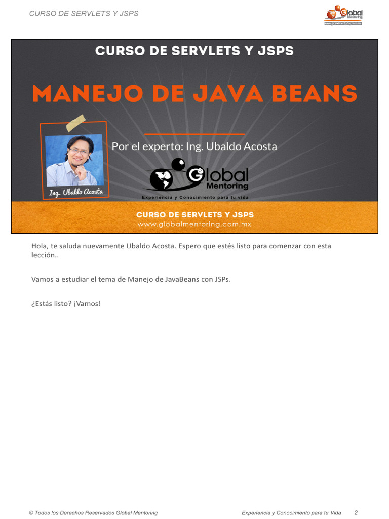 316 CJSP A Leccion ManejoJavaBeans | PDF