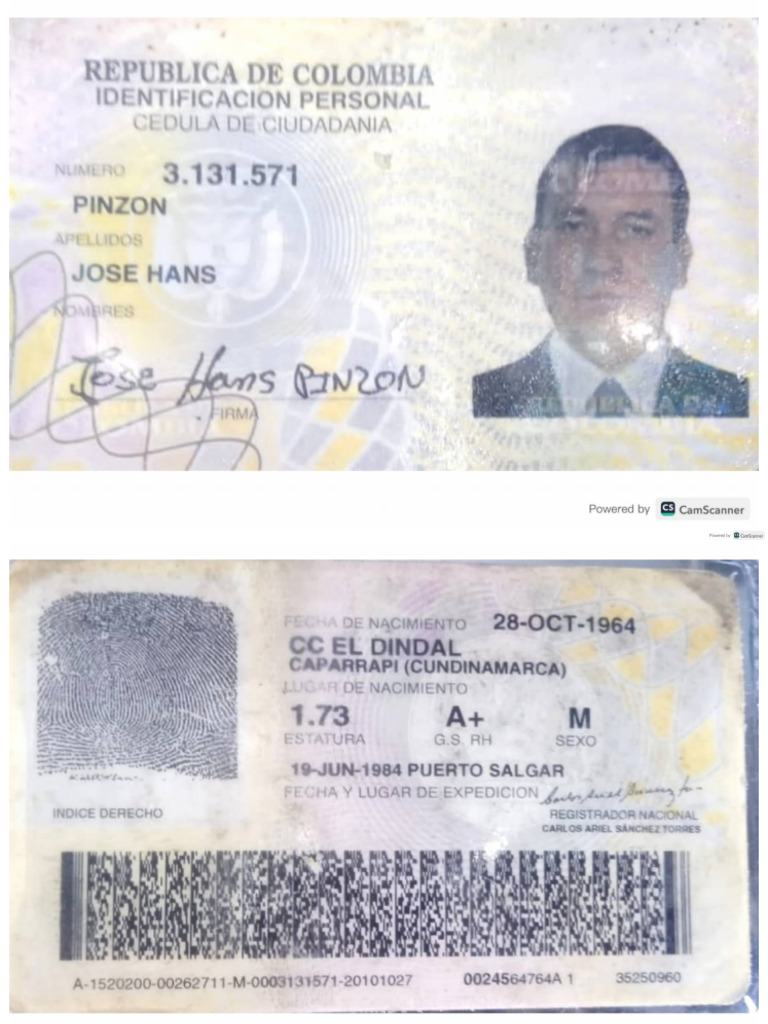 Cédula Jose Hans Pinzón | PDF