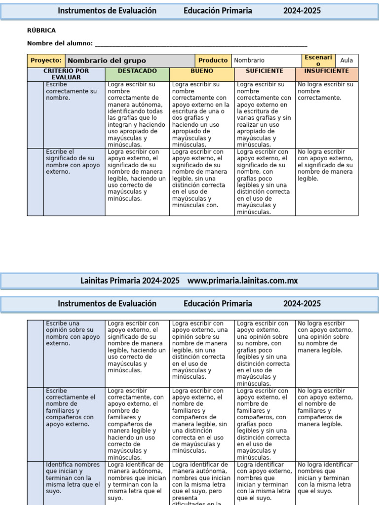 1er Grado Septiembre - Instrumentos de Evaluaci N (2024-2025) | PDF | Evaluación | Caso de carta