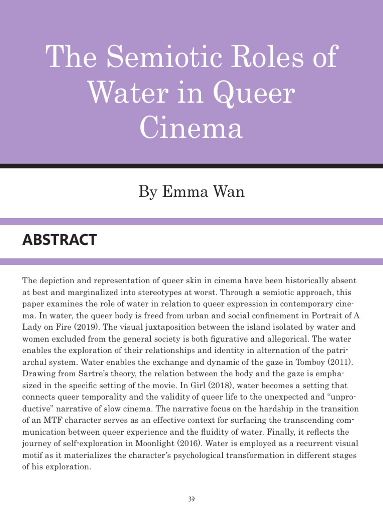 Wan (2023) The Semiotic Roles of Water in Queer Cinema | PDF