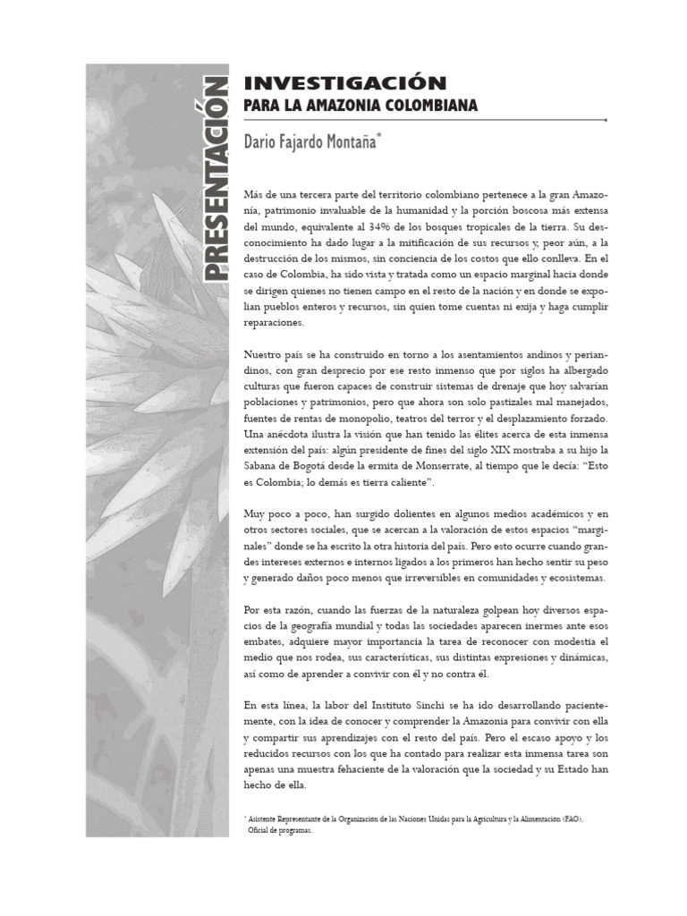 1 Presentacin Investigacin para La Amazonia Colombiana | PDF