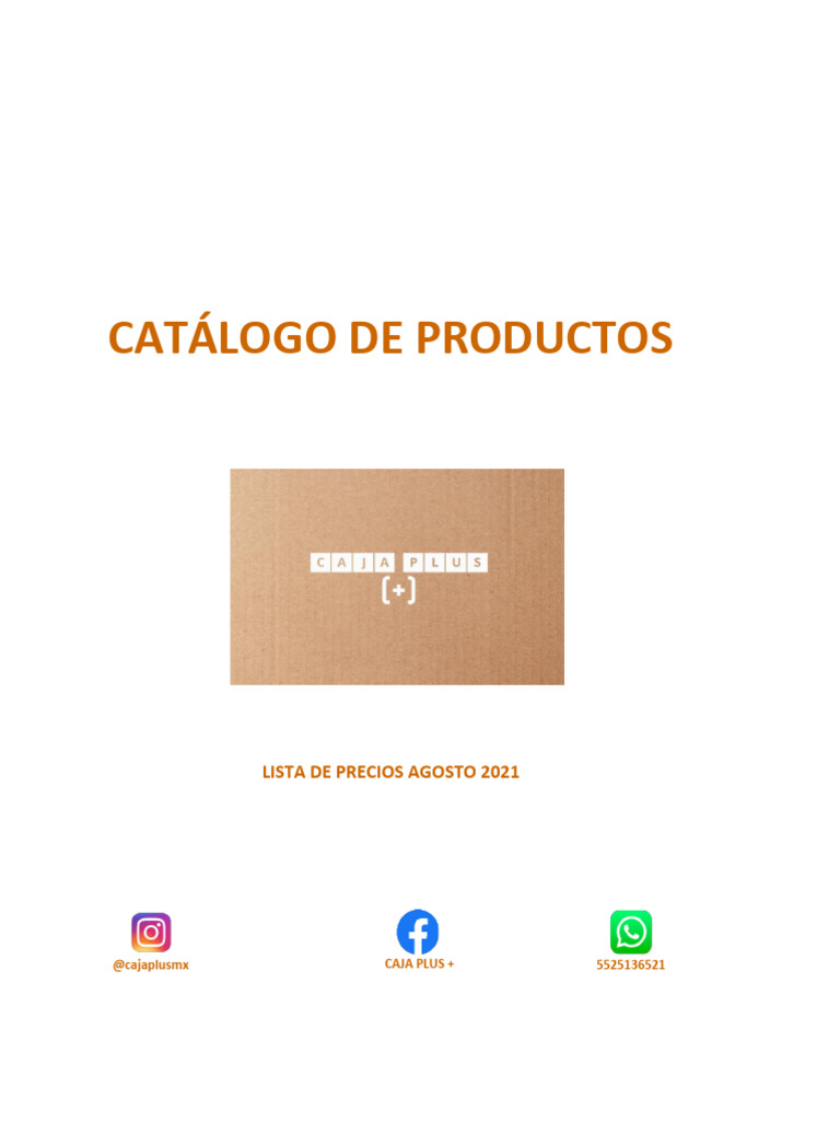 Catálogo Caja Plus MX - Cajas y Complementos | PDF