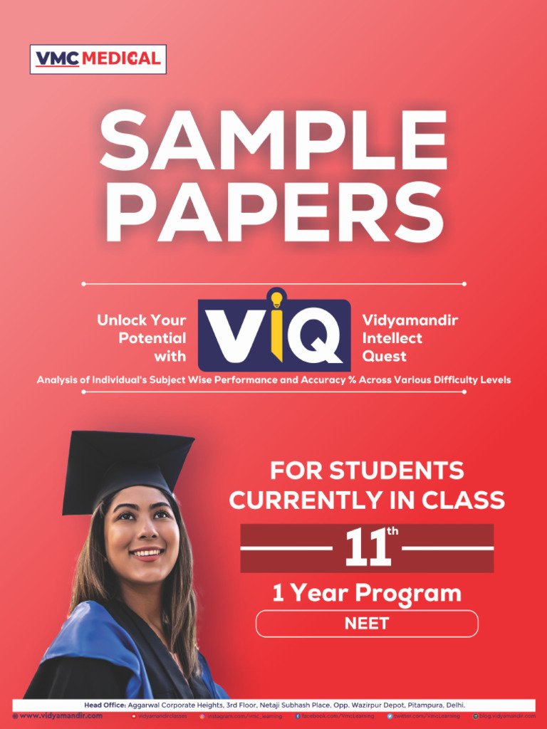 VIQ Sample Paper 1 Year Medical Paper | PDF