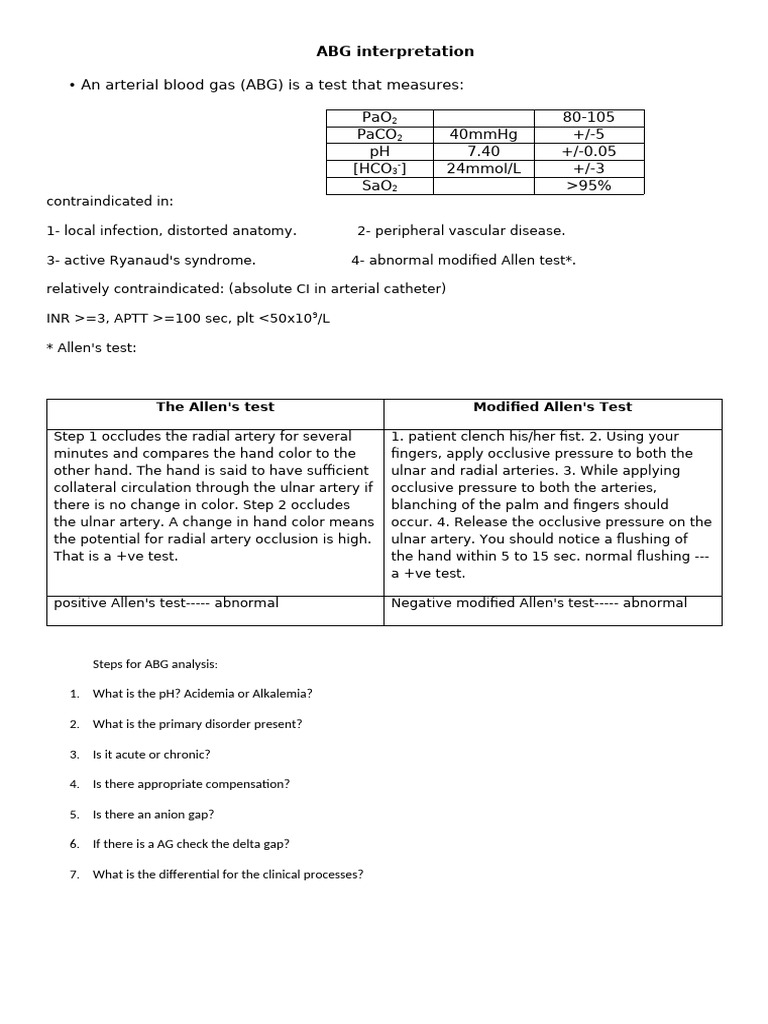ABG Interpretation | PDF