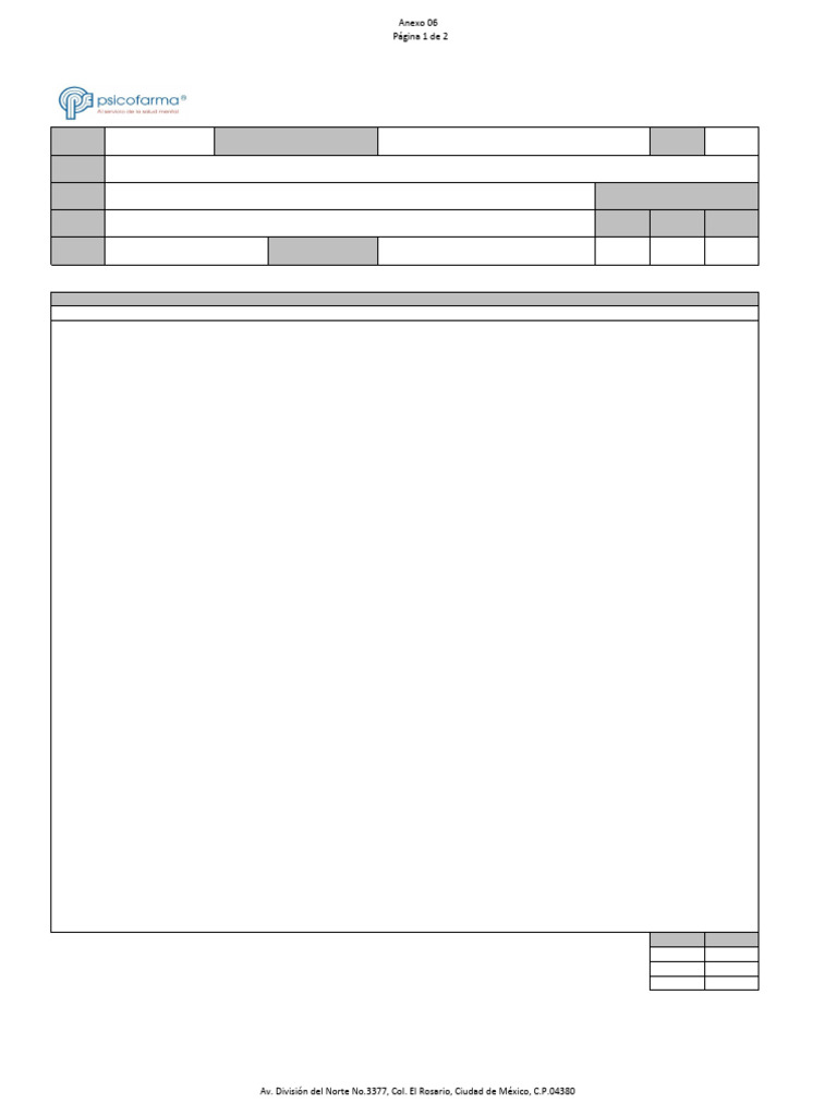 Evaluación PNO-PDN-PSH-011 PSICOFARMA | PDF