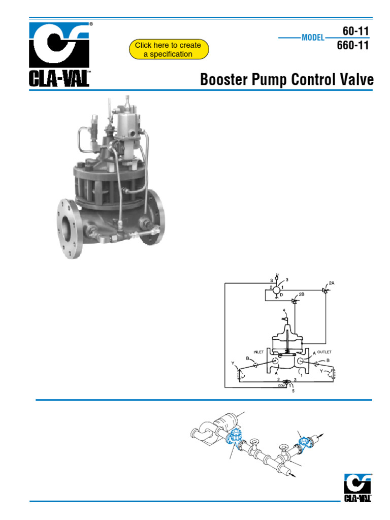 Booster Pump Control Valve: Click Here To Create A Specification | PDF