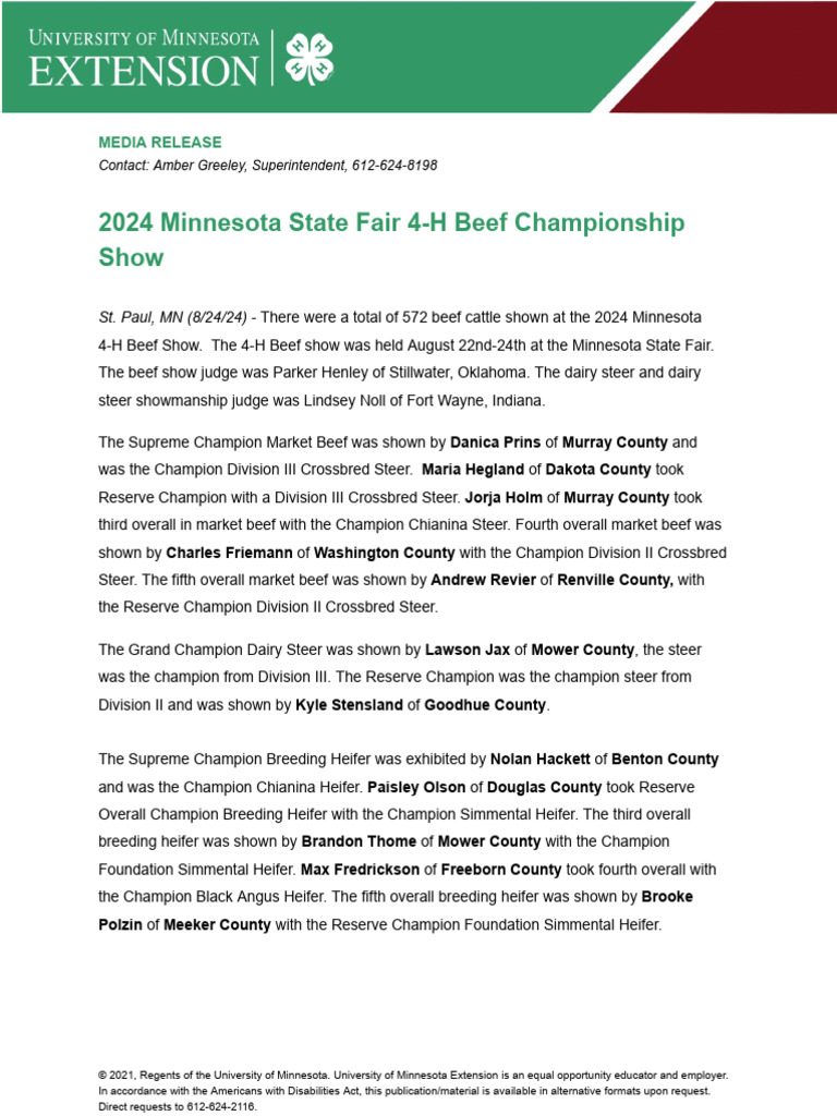 2024 Media Release - Beef Champ. (8!23!24) | PDF