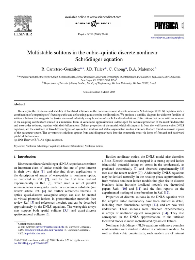 9-Multistable Solitons in The Cubicquintic Discrete Nonlinear ... 9-Multistable Solitons in The Cubicquintic Discrete Nonlinear ...