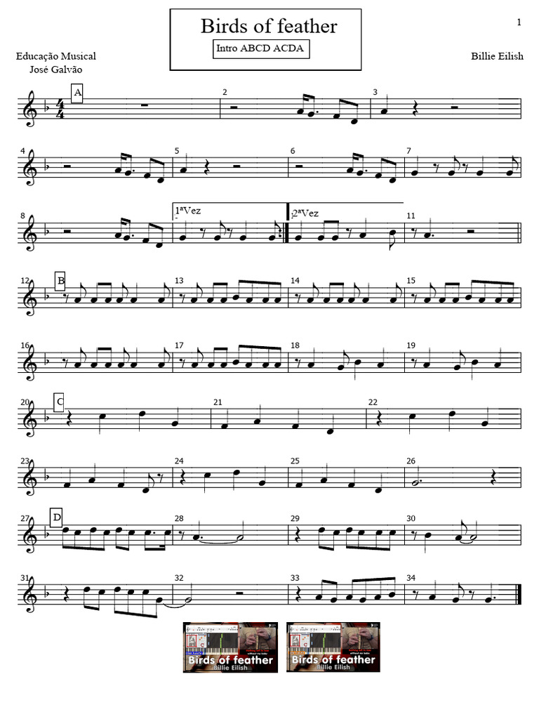 Birds of Feather Billie Eilish Partitura | PDF