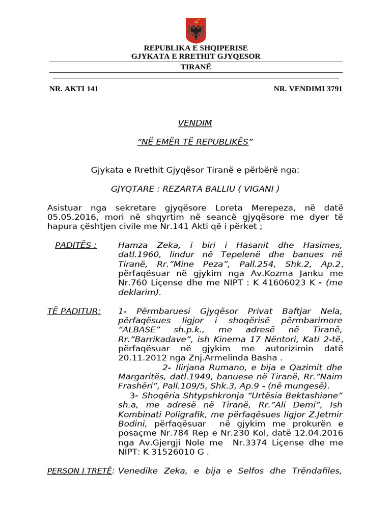 Vendimi NR 3791 | PDF