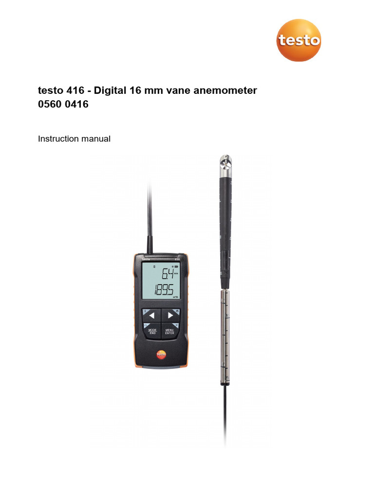 Testo 416 Instruction Manual | PDF