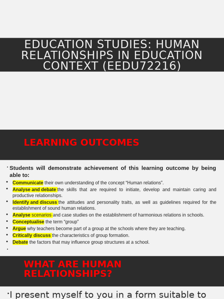 Unit 1 Human Relationships 2023 | PDF