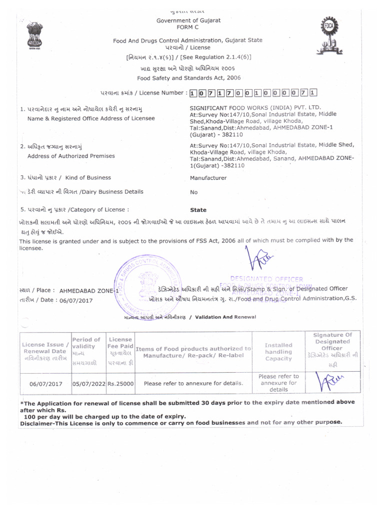 Fssai License | PDF