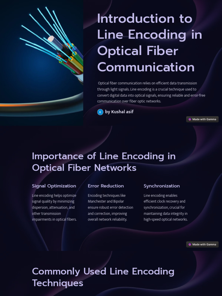 Introduction To Line Encoding in Optical Fiber Communication | PDF