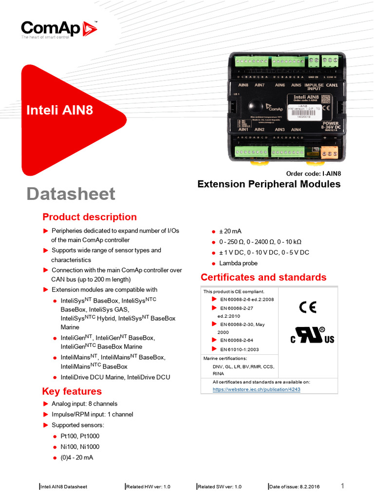 Inteli AIN8 Datasheet | PDF