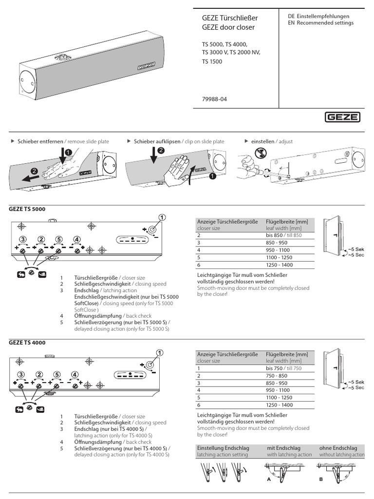 GEZE Beiblatt DE EN | PDF