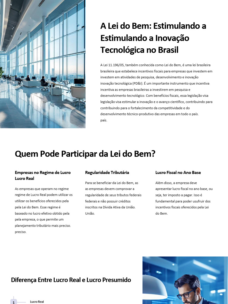 A Lei Do Bem - Estimulando A Inovacao Tecnologica No Brasil | PDF