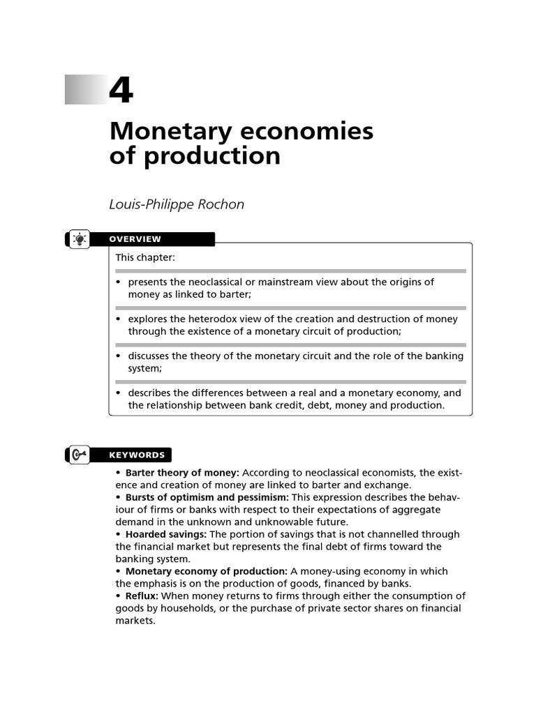 4 - Monetary economies of production | PDF