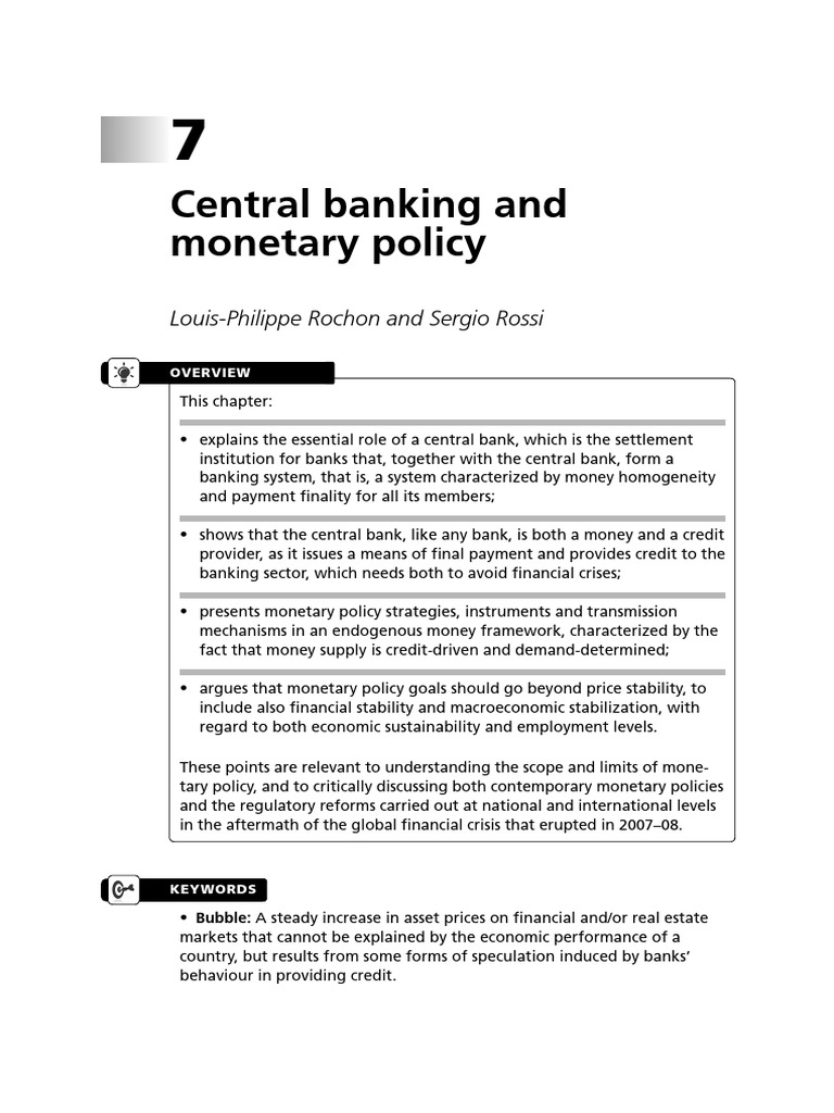 7 - Central Banking and Monetary Policy | PDF | Money Supply | Monetarism