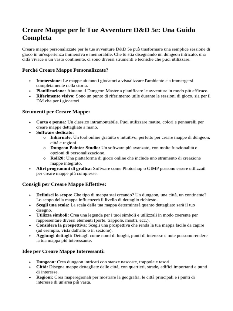 D&D Creare Una Mappa | PDF
