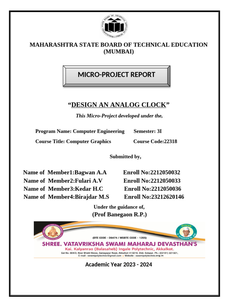 Micro-Project Report Front Page-1 | PDF