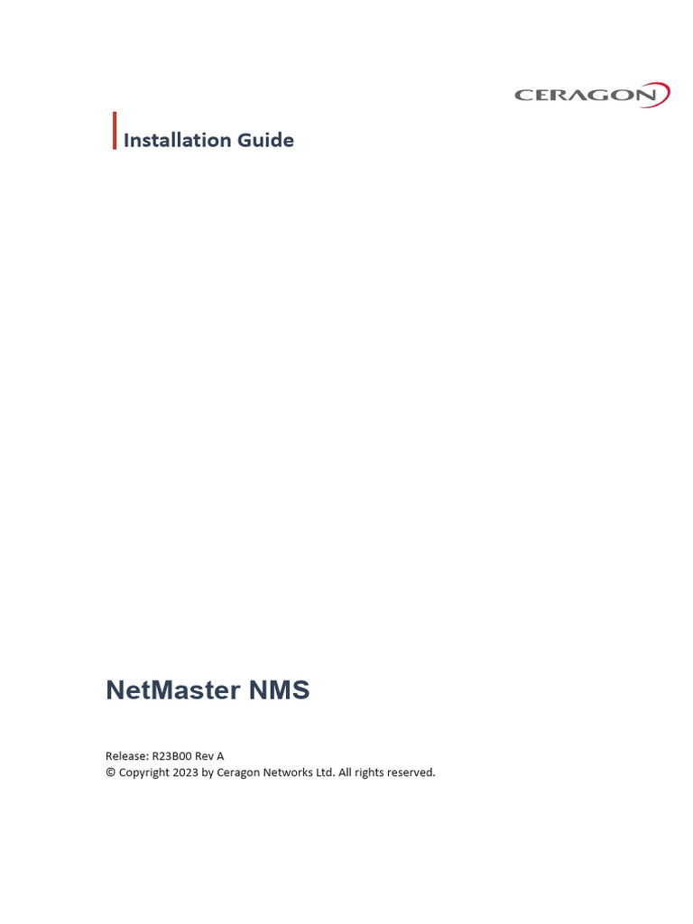Ceragon NetMaster Installation Guide R23B00 Rev A | PDF