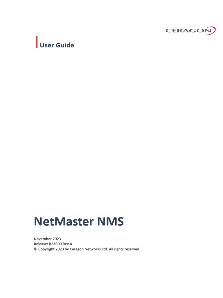 Ceragon NetMaster User Guide R23B00 Rev A | PDF