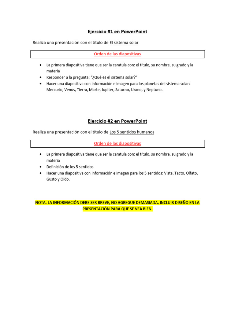 Ejercicio Powerpoint | PDF