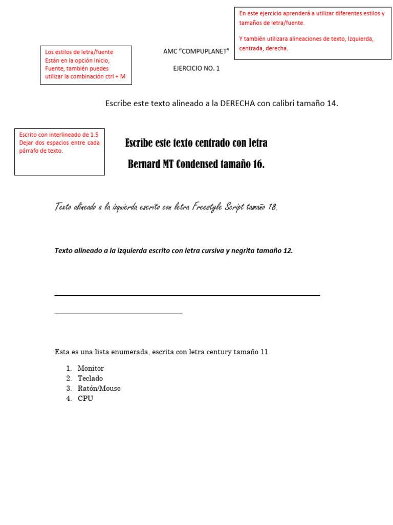Ejercicio Word Pdf