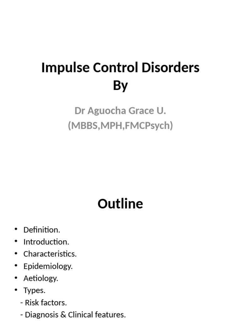 Impulse Control Disorders | PDF