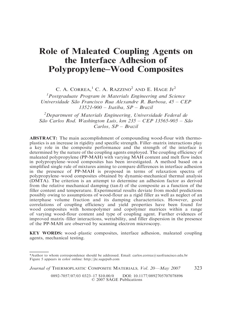 Maleated Agents in Polypropylene Composites | PDF | Composite Material ...
