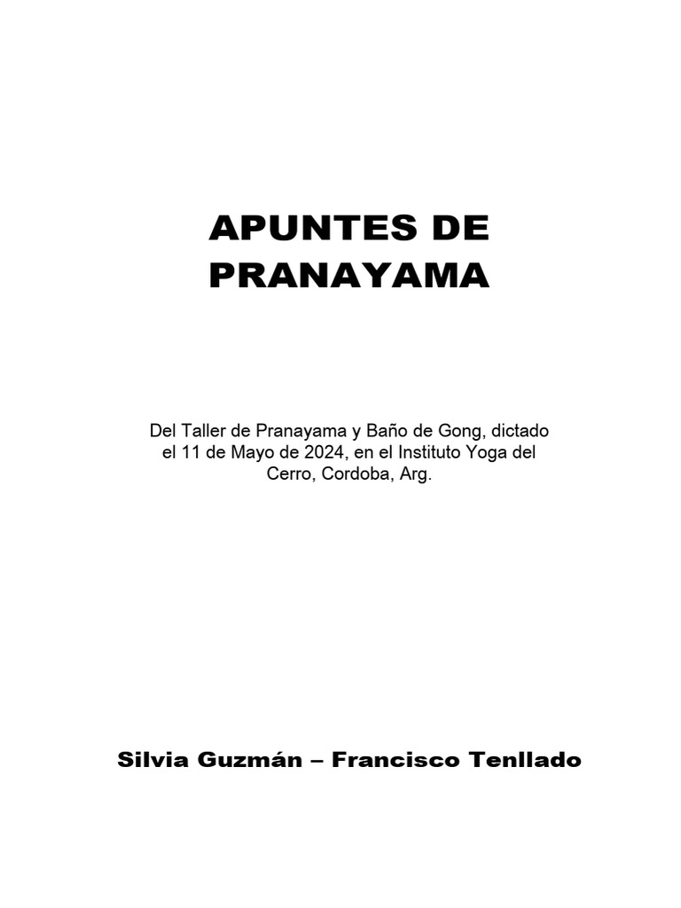 Apunte Taller Panayama y Gong | PDF | Yoga | Prana