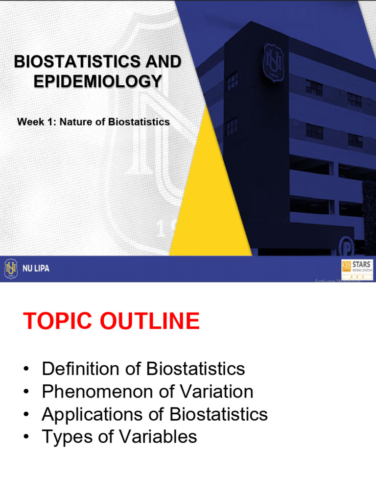 Week 1-Nature of Biostatistics | PDF