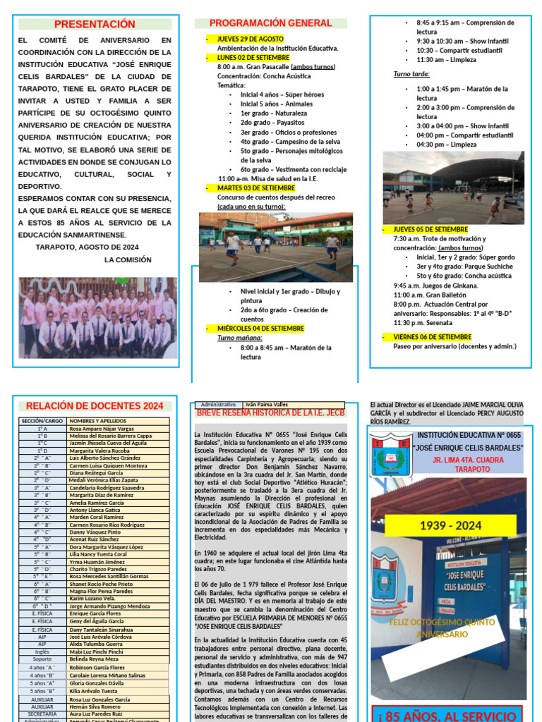 Tríptico Aniversario 2024 | PDF