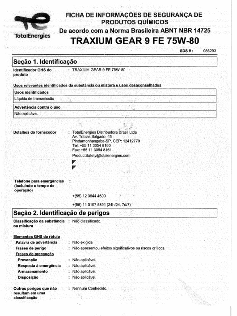 Oleo de Cambio Total Gear 9 Sintetico | PDF