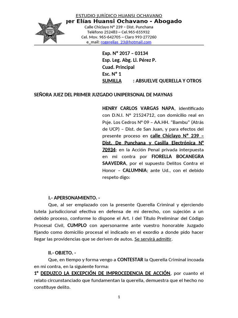 Absolución Querella TOMY | PDF