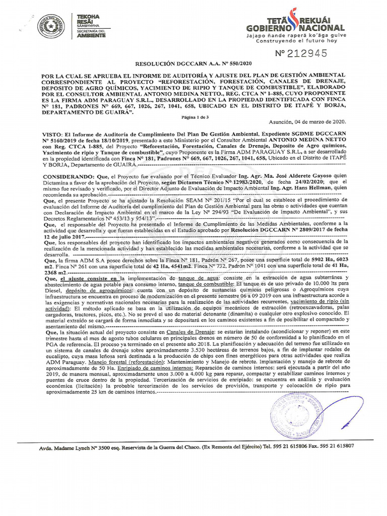 Firma Adm Paraguay SRL Exp Siam #5160 2019 | PDF