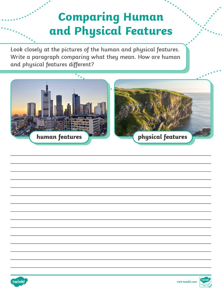 Comparing Human and Physical Features Worksheet - Ver - 1 | PDF