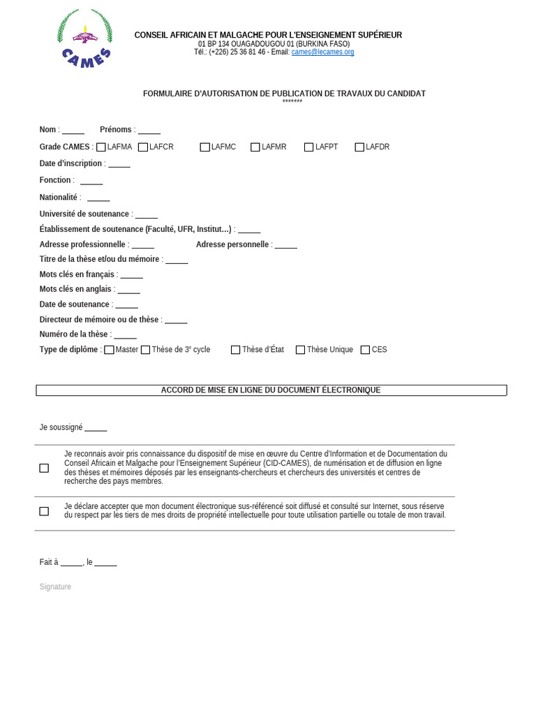 GEE CC CAMES 2024 2028 Formulaire - Autorisation - de - Publication ...