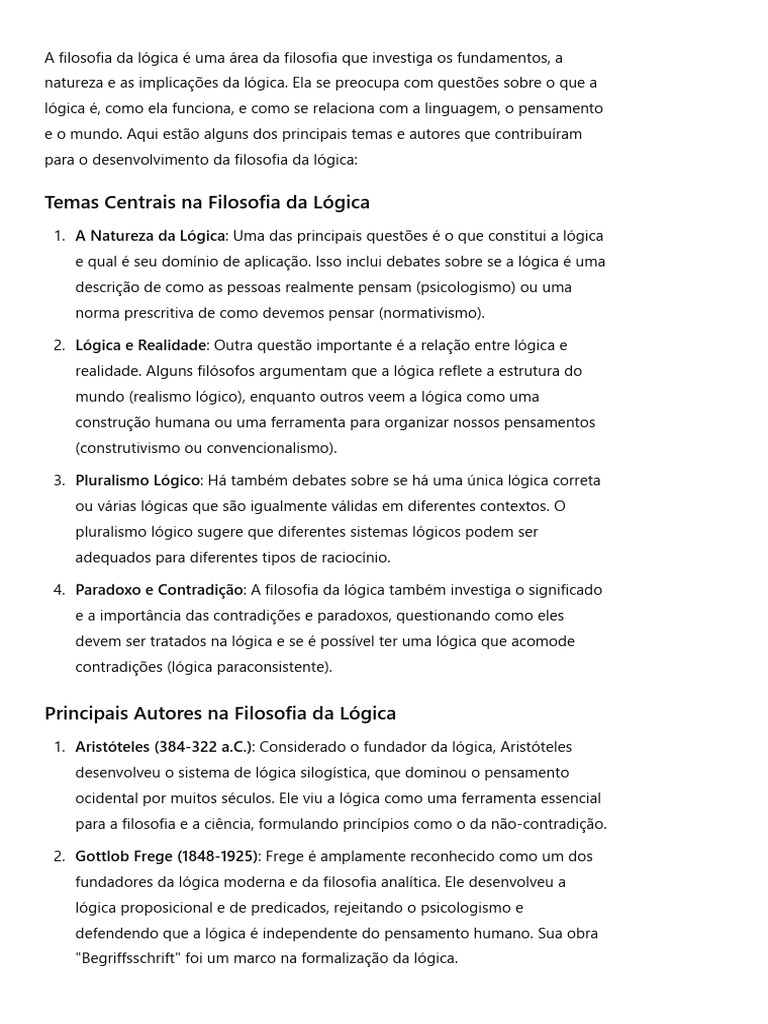 A Filosofia Da Lógica | PDF