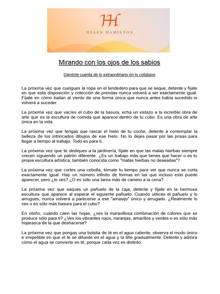 Mirando Con Los Ojos de Los Sabios - Docx 1 | PDF