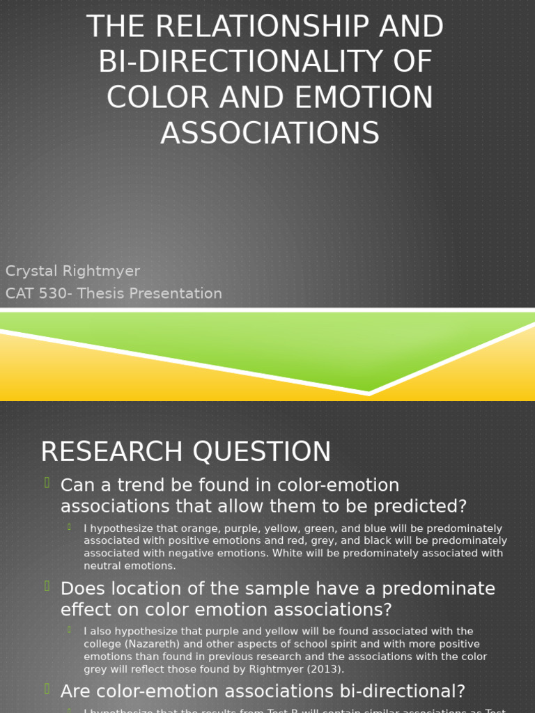 Thesis Proposal | PDF | Color | Emotions