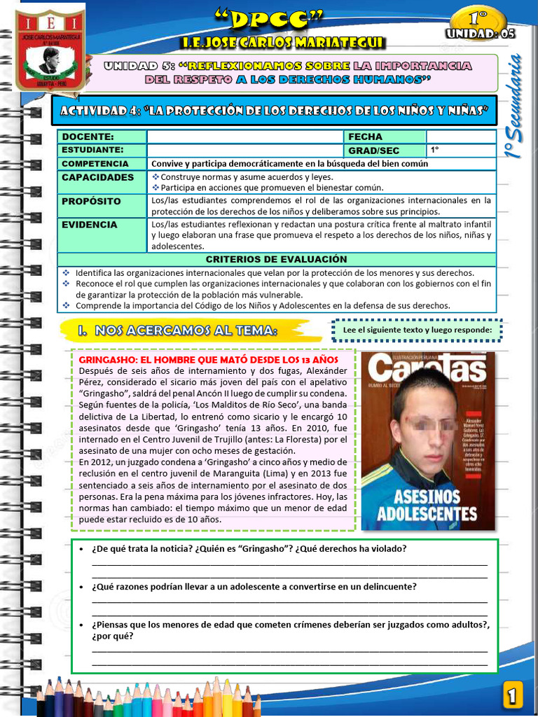 1° DPCC - Actv.04-Und.5 Agosto Sem 4 - 2024 | PDF