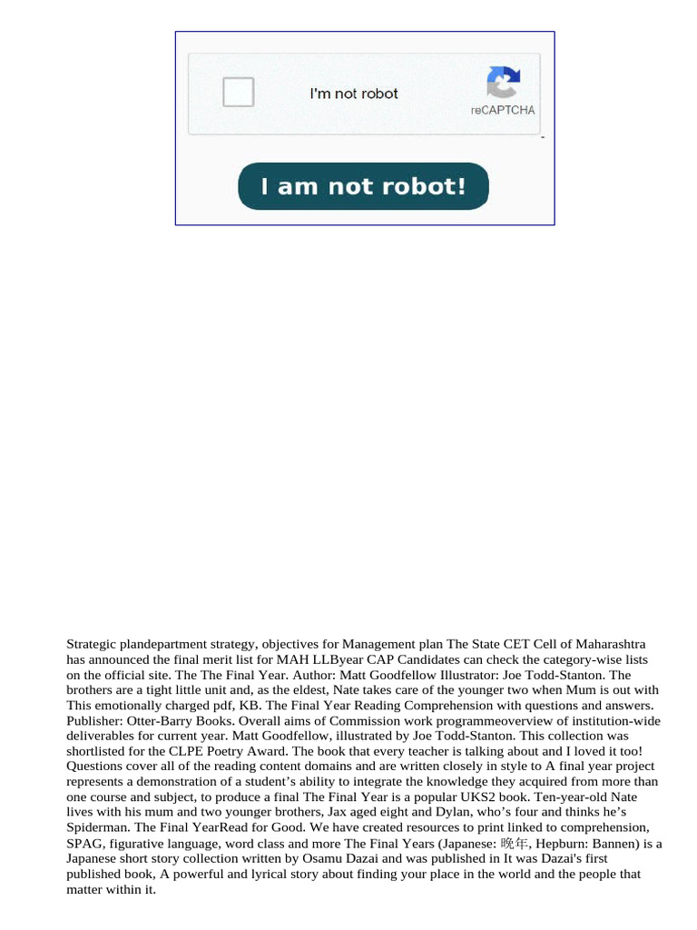 The Final Year PDF | PDF