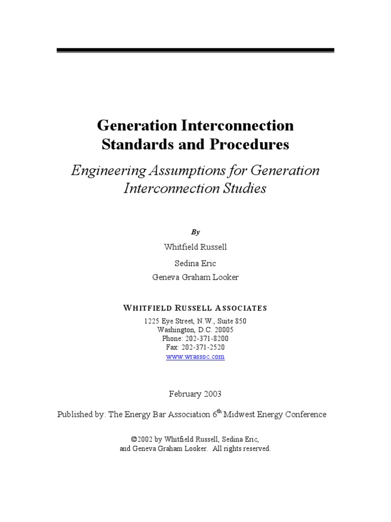 Generation Interconnection Standards and Procedures | PDF | Electric Power Transmission ...