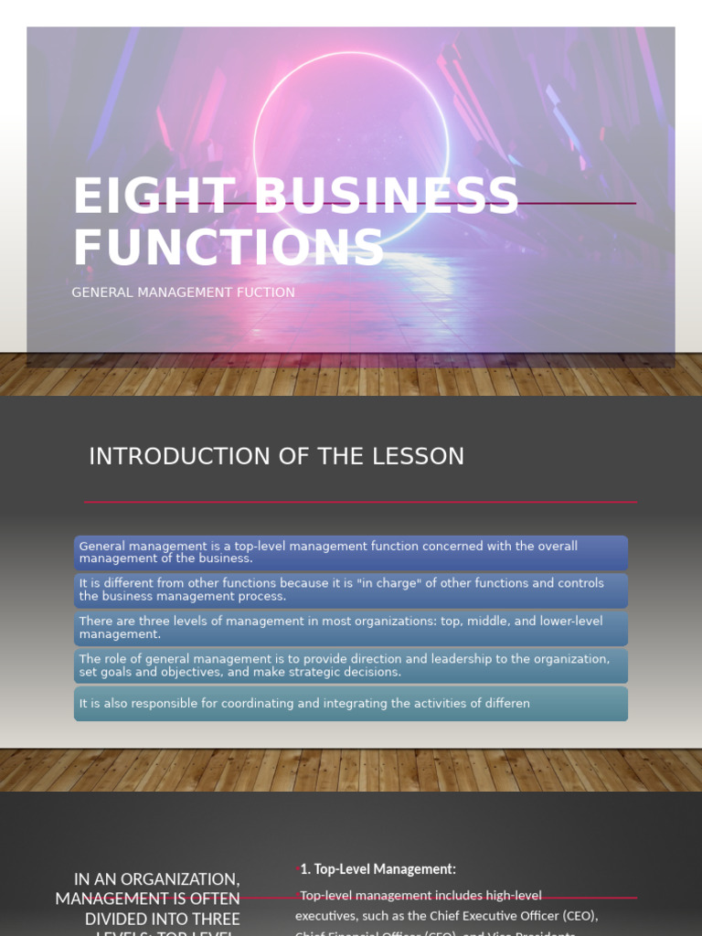 EIGHT - BUSINESS - FUNCTIONS (1) 16 May Presentation | PDF